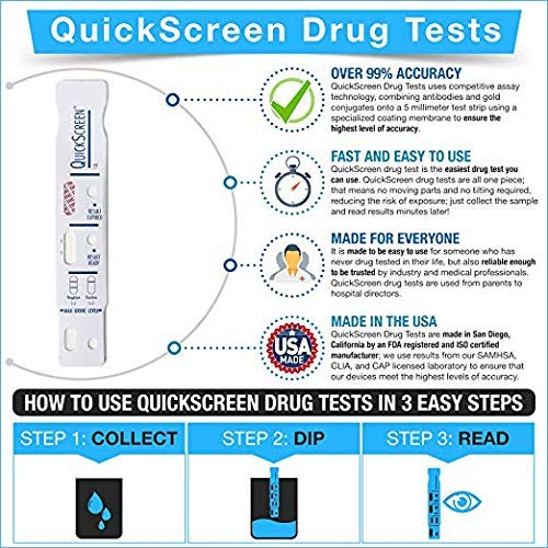 QuickScreen Single Panel Amphetamine Drug Test, 25