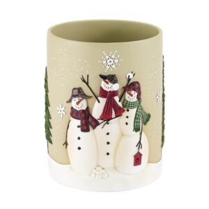 avanti linens - wastebasket, resin bathroom accessories, christmas decorations (snowmen gathering collection)