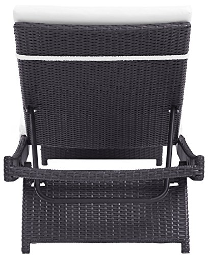 Crosley Furniture Biscayne Reclining Wicker Outdoor Chaise Lounge Chair for Patio, Deck, Backyard, Poolside, White