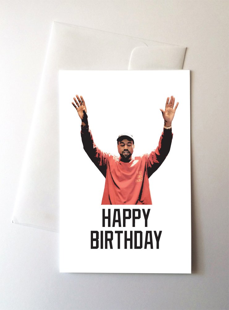 2 Pack - Kanye West Yeezy Birthday Cards (4.25x5.5 Inch)