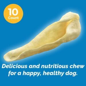 123 Treats Lamb Ear Dog Chews Treat - from Free Range Lambs | All Natural Premium Dog Treats for Your Dog (10 Count)