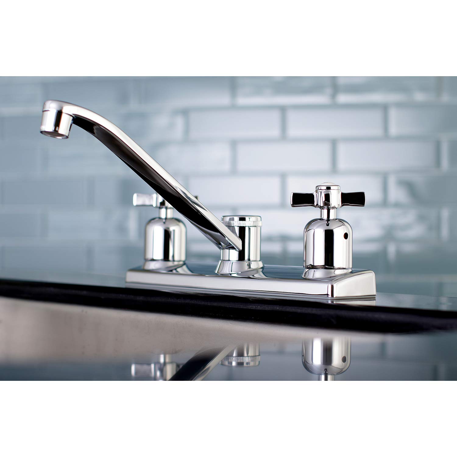 Kingston Brass FB121ZX Millennium 8" Centerset Kitchen Faucet, Polished Chrome