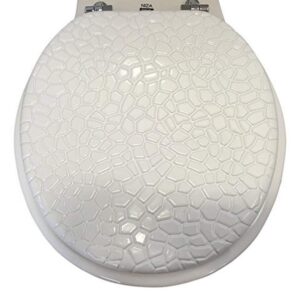 daniel's bath & byound molded wood round toilet seat stone white