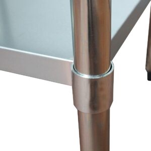 AmGood Stainless Steel Equipment Stand - Heavy Duty, Commercial Grade, with Undershelf, NSF Certified (24" Width x 60" Length)