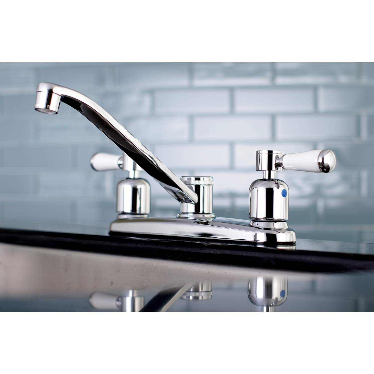 Kingston Brass FB111DPL Paris 8" Centerset Kitchen Faucet, Polished Chrome