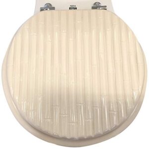 daniel's bath & byound beige molded wood round toilet seat bamboo