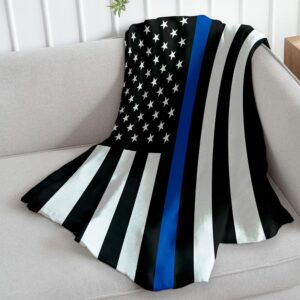 infinity republic - thin blue line soft fleece throw blanket - 50x60 perfect for living rooms, bedrooms, kids' rooms, outdoors!