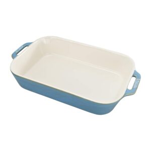 staub ceramics rectangular baking dish, 13x9-inch, rustic turquoise