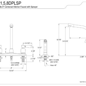 Kingston Brass FB755DPLSP Paris 8" Centerset Kitchen Faucet, Oil Rubbed Bronze