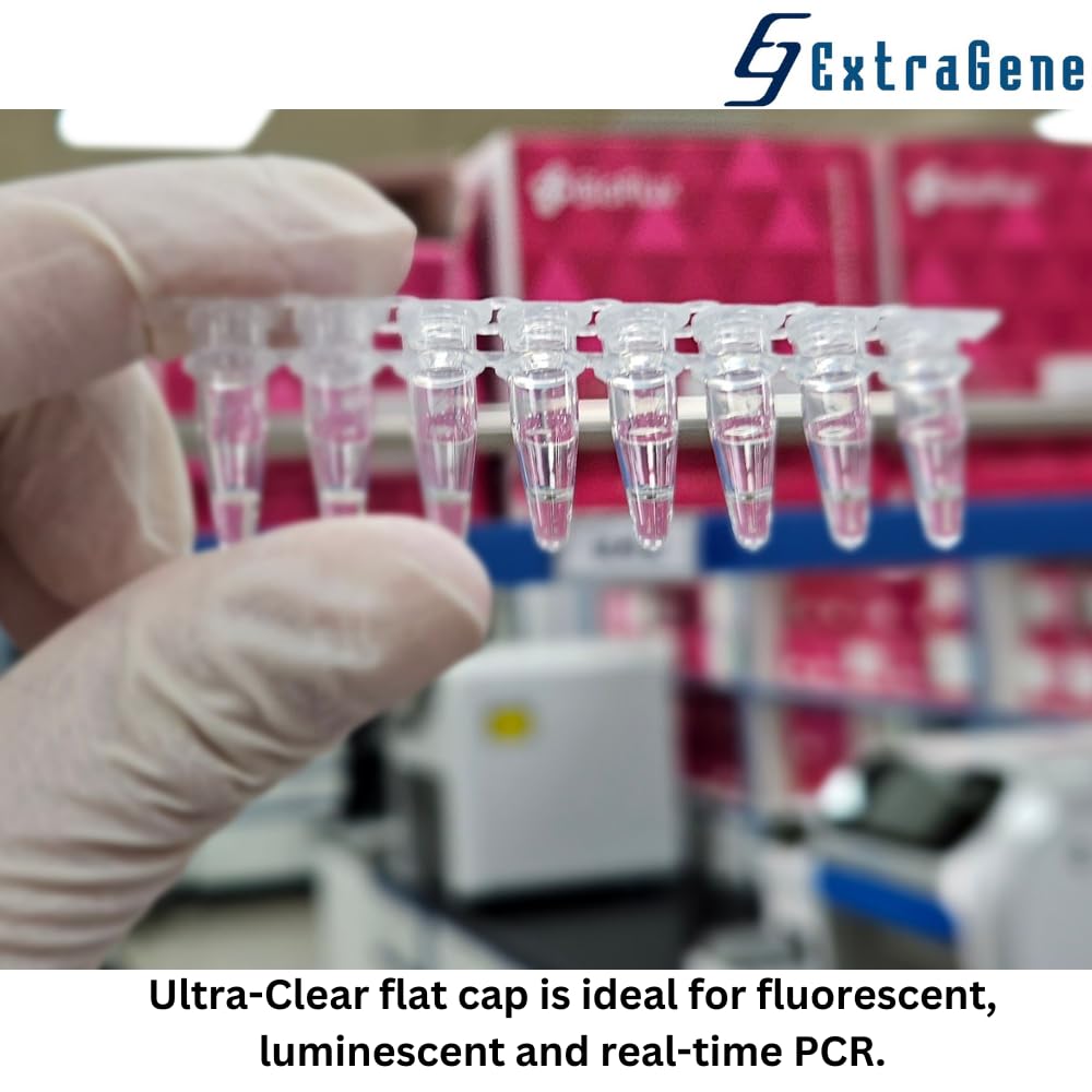 Extragene™ PCR Tube with 0.2ml Thin Wall, Strip of 8 Tubes, Snap Flat Caps DNase and RNase Free Pk x 120 Strips