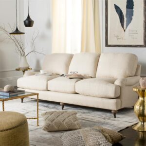 safavieh kent collection calvin natural linen couture sofa