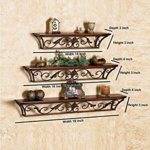 Craftland Brown , Wooden Wall Shelf (Set of - 3)