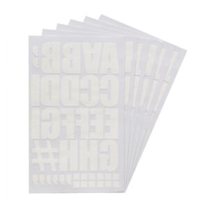 magfok iron on transfer 2 inch white flock letters, 6 sheets (black or white optional)