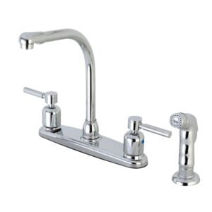 kingston brass fb751dlsp concord 8" centerset kitchen faucet, polished chrome