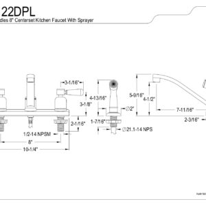 Kingston Brass FB122DPL Paris 8" Centerset Kitchen Faucet, Polished Chrome