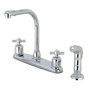 kingston brass fb751zxsp millennium 8" centerset kitchen faucet, polished chrome