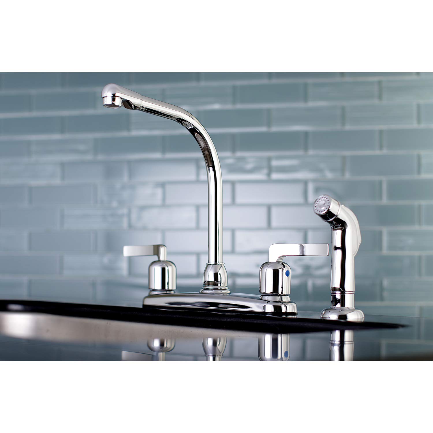 Kingston Brass FB751EFLSP Centurion 8" Centerset Kitchen Faucet, Polished Chrome