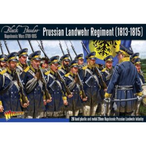 warlord black powder prussian landwehr regiment napoleonic war 1813-1815 tabletop miniatures - plastic paintable miniature 1700-1900 soldiers set, table top 28mm military minifigures for adults