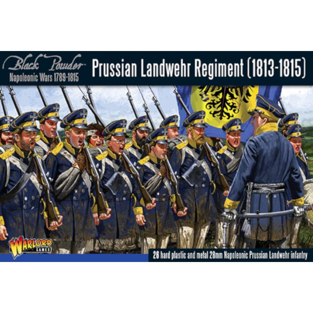 Warlord Black Powder Prussian Landwehr Regiment Napoleonic War 1813-1815 Tabletop Miniatures - Plastic Paintable Miniature 1700-1900 Soldiers Set, Table Top 28mm Military Minifigures for Adults