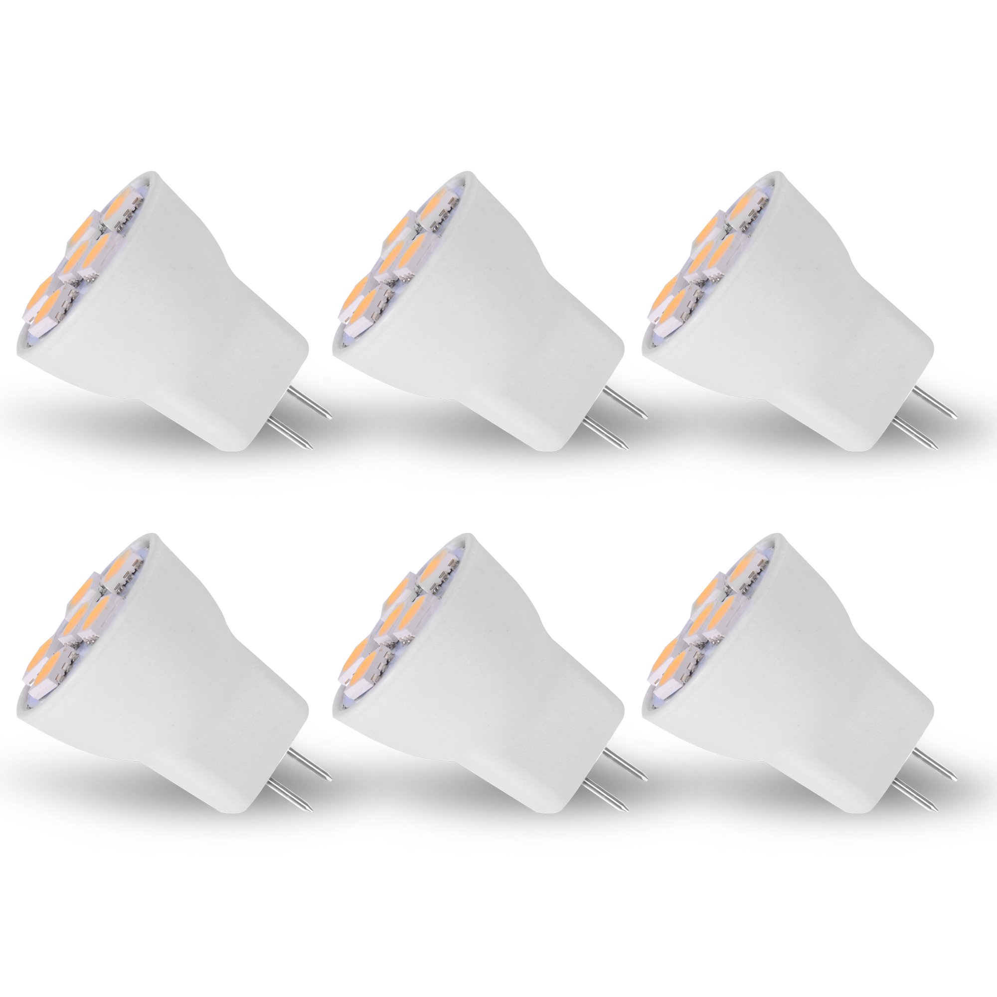 MR8 Light Bulb LED Replacement for Mini Halogen Recessed Lamps 12 Volt 1" Diameter GU4 RV Boat Camper Yacht Train Motor Home Interior Tiny House Ship Van Truck Sprinter Lighting - Cool White - 6 Pack