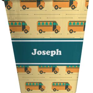 RNK Shops Personalized School Bus Waste Basket - Single Sided (Black)