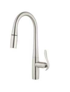 gerber d454411ss selene single handle pull-down kitchen faucet with snapback retraction, d454411ss, stainless steel