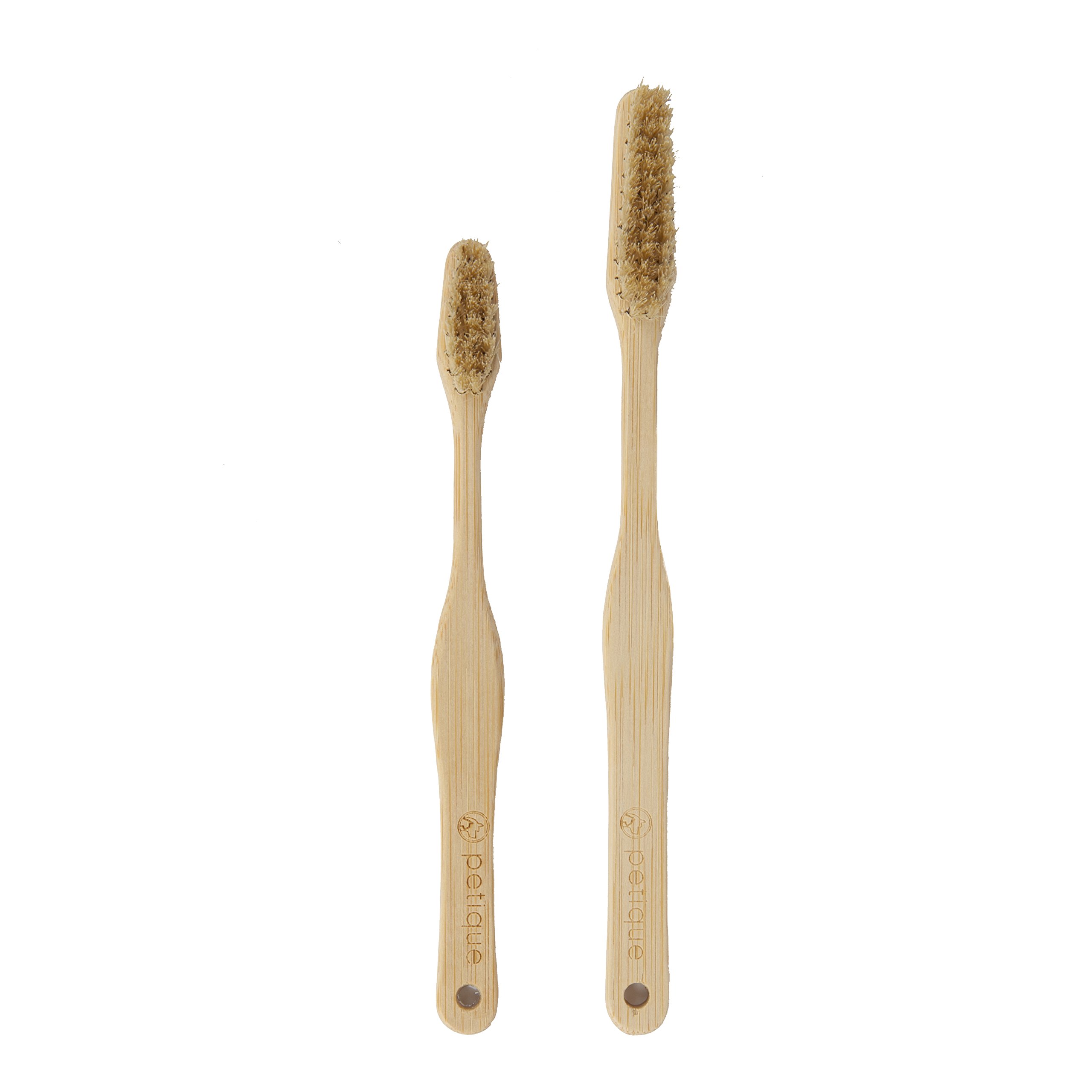 PETIQUE 100% Sustainable Bamboo Pet Toothbrush – Small: for Dogs/Cats/Pets, Smooth Bamboo Handle, Boar's Hair Bristle, Eco-Friendly, Sustainable, Biodegradable, Non-Toxic, Compostable