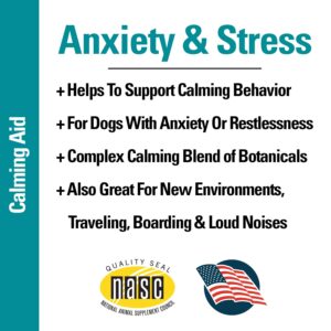 Vet Classics Anxiety & Stress Dog Supplement – Helps Reduce Dog Stress – Includes Botanicals for Calming Dog Behavior, Pet Nervousness – Melatonin, Chamomile, Ginkgo Biloba – Soft Chews 120 Ct.