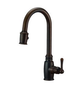 danze d455557br opulence single handle pull-down kitchen faucet with snapback retraction, tumbled bronze