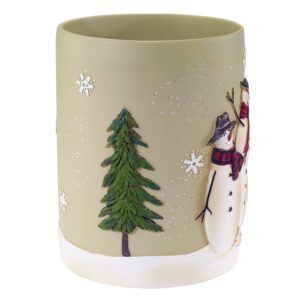 Avanti Linens - Wastebasket, Resin Bathroom Accessories, Christmas Decorations (Snowmen Gathering Collection)