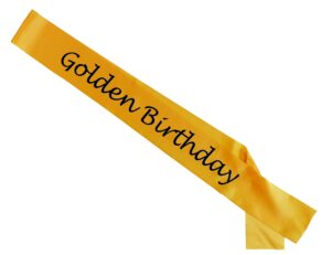 luxurious golden birthday celebration sash - premium thick fabric with silkscreened ink, wrinkle-resistant, perfect for your special day