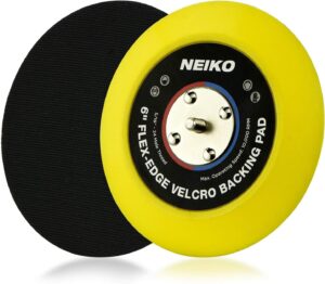 neiko 30267a flexible-edge hook-and-loop pu backing pad for da sander polisher buffer, 6 inches by 5/16 inches, 24 thread