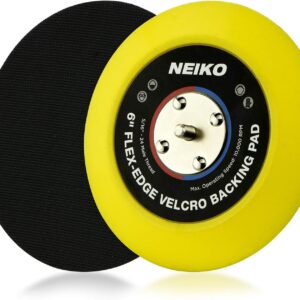 Neiko 30267A Flexible-Edge Hook-and-Loop PU Backing Pad for DA Sander Polisher Buffer, 6 Inches by 5/16 Inches, 24 Thread