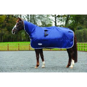 WeatherBeeta Rain Sheet Horse Blanket, Navy/Grey/White, Warmblood