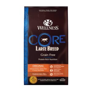 wellness core natural grain free large breed original dry dog food, 24 lbs