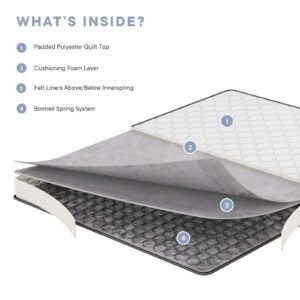 Modway Kate 6” Full Innerspring Mattress - Firm 6 Inch Full Innerspring Mattress- 10-Year Warranty