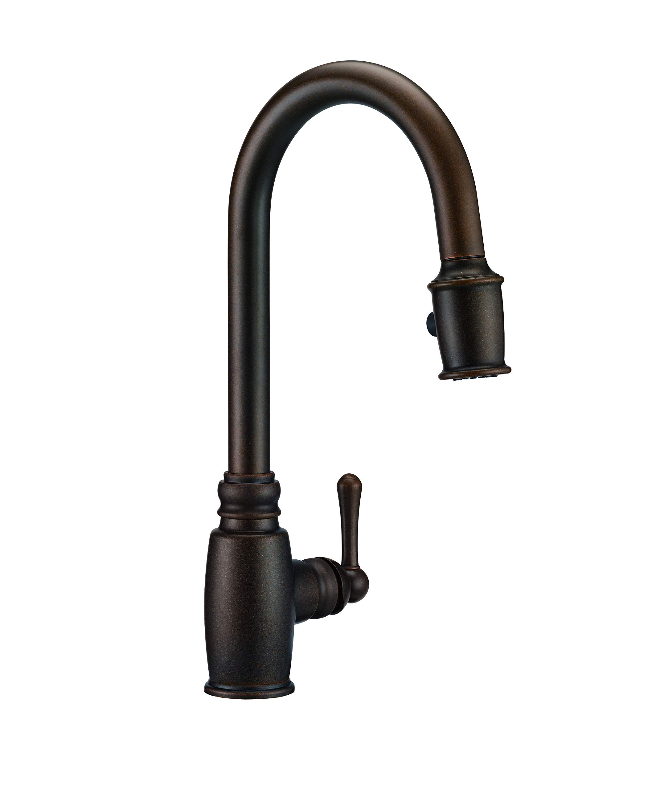 Danze D455557BR Opulence Single Handle Pull-Down Kitchen Faucet with SnapBack Retraction, Tumbled Bronze