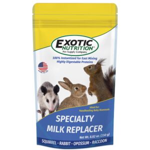 exotic nutrition specialty milk replacer 8.8 oz - - healthy powdered formula - ideal for squirrel, rabbit, opossum, raccoon