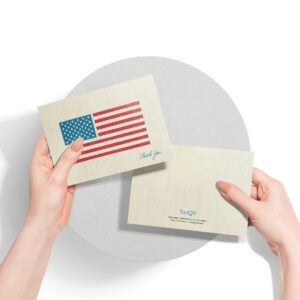 Twigs Paper - American Flag Thank You Cards - Blank Patriotic Stationary Cards w/Envelopes - Greeting Card for Veteran's Day, Memorial Day, 4th of July & More - Made In USA - 5.5" x 4.25" (Set of 12)