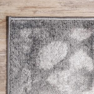 Unique Loom Sofia Collection Area Rug - Larvotto (6' 1" x 9' Rectangle, Dark Gray/ Ivory)