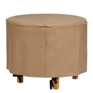 duck covers essential water-resistant 31 inch round ottoman/side table cover, outdoor ottoman cover