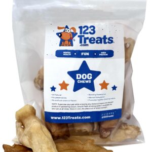 123 Treats Lamb Ear Dog Chews Treat - from Free Range Lambs | All Natural Premium Dog Treats for Your Dog (10 Count)