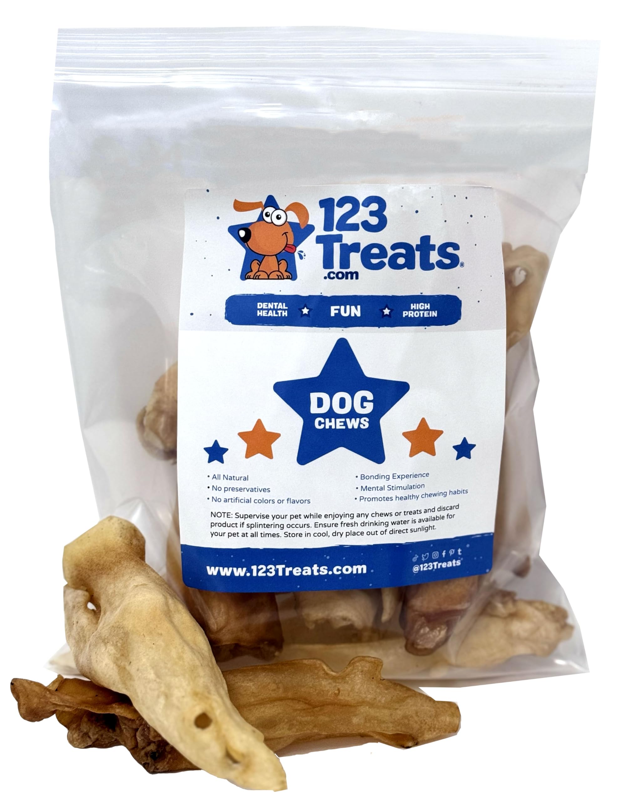 123 Treats Lamb Ear Dog Chews Treat - from Free Range Lambs | All Natural Premium Dog Treats for Your Dog (10 Count)