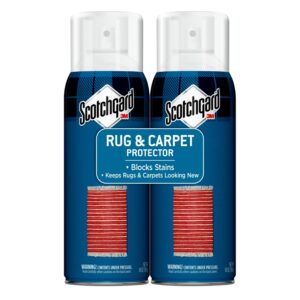 scotchgard rug & carpet protector, carpet & rug protector blocks stains, fabric protector makes cleanup of stains easy, two 14 oz cans