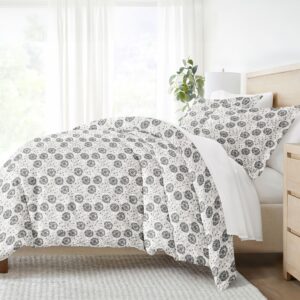 linen market duvet cover queen (light gray) - experience hotel-like comfort with unparalleled softness, exquisite prints & solid colors for a dreamy bedroom - queen duvet cover set with 2 pillow shams