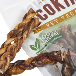 EcoKind Pet Treats - Braided Bully Sticks For Dogs - All Natural Dog Chew Stick Variety Pack - Healthy, Odor Free, Safe & Delicious Puppy Dental Chews - No Preservatives - 6" 1 lb Bag