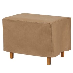 duck covers essential water-resistant 52 inch rectangular ottoman/side table cover, outdoor ottoman cover