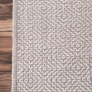 nuLOOM Lorretta Geometric Cotton Area Rug, 10x14, Taupe