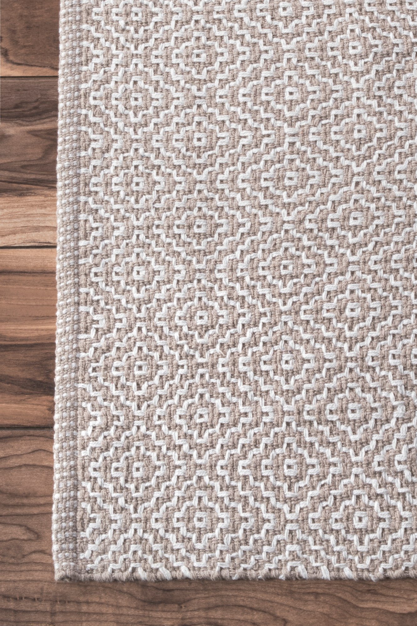 nuLOOM Lorretta Geometric Cotton Area Rug, 10x14, Taupe