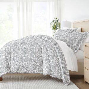 linen market duvet cover queen (navy) - experience hotel-like comfort with unparalleled softness, exquisite prints & solid colors for a dreamy bedroom - queen duvet cover set with 2 pillow shams